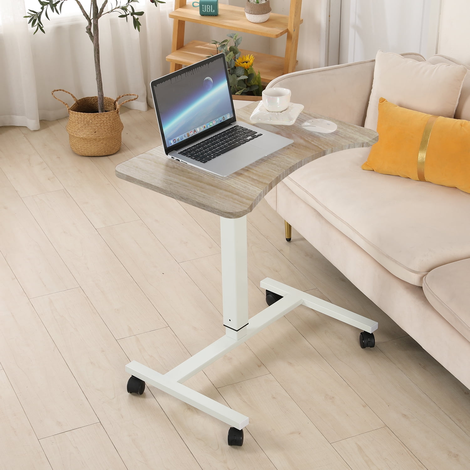 Pneumatic Mobile Desk, Gas-Spring Height Adjustable Sit to Stand Desk ...
