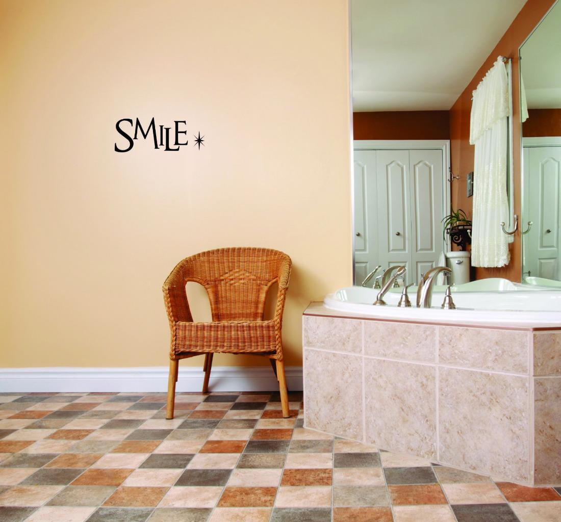 Decal Wall Sticker - Smile Quote Home Decor Picture Art 8x20 Inches ...