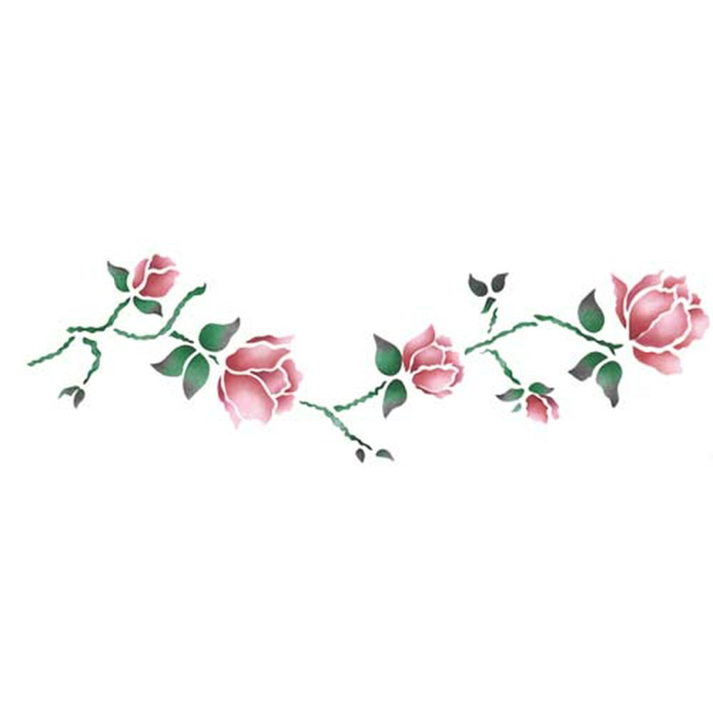 Rose Vine Wall Stencil SKU #659 by Designer Stencils - Walmart.com ...