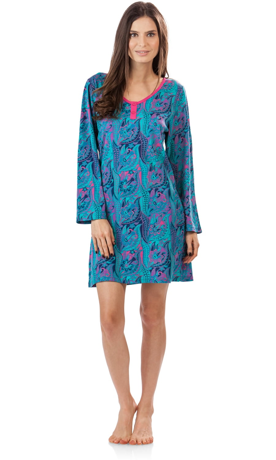 BHPJ By Bedhead Pajamas Women's Long Sleeve Henley Nightshirt - Walmart.com