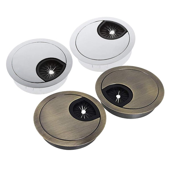 4 Pieces Round Computer Desk Grommet Cable Hole Covers for Management ...