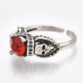 Alloy Cuff Finger Rings with Glass Wide Band Rings Silver Size 8 1/2(18 ...