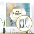 Designart "Aquamarine Circular Sensitivity Gold Aquarelle I" Abstract ...