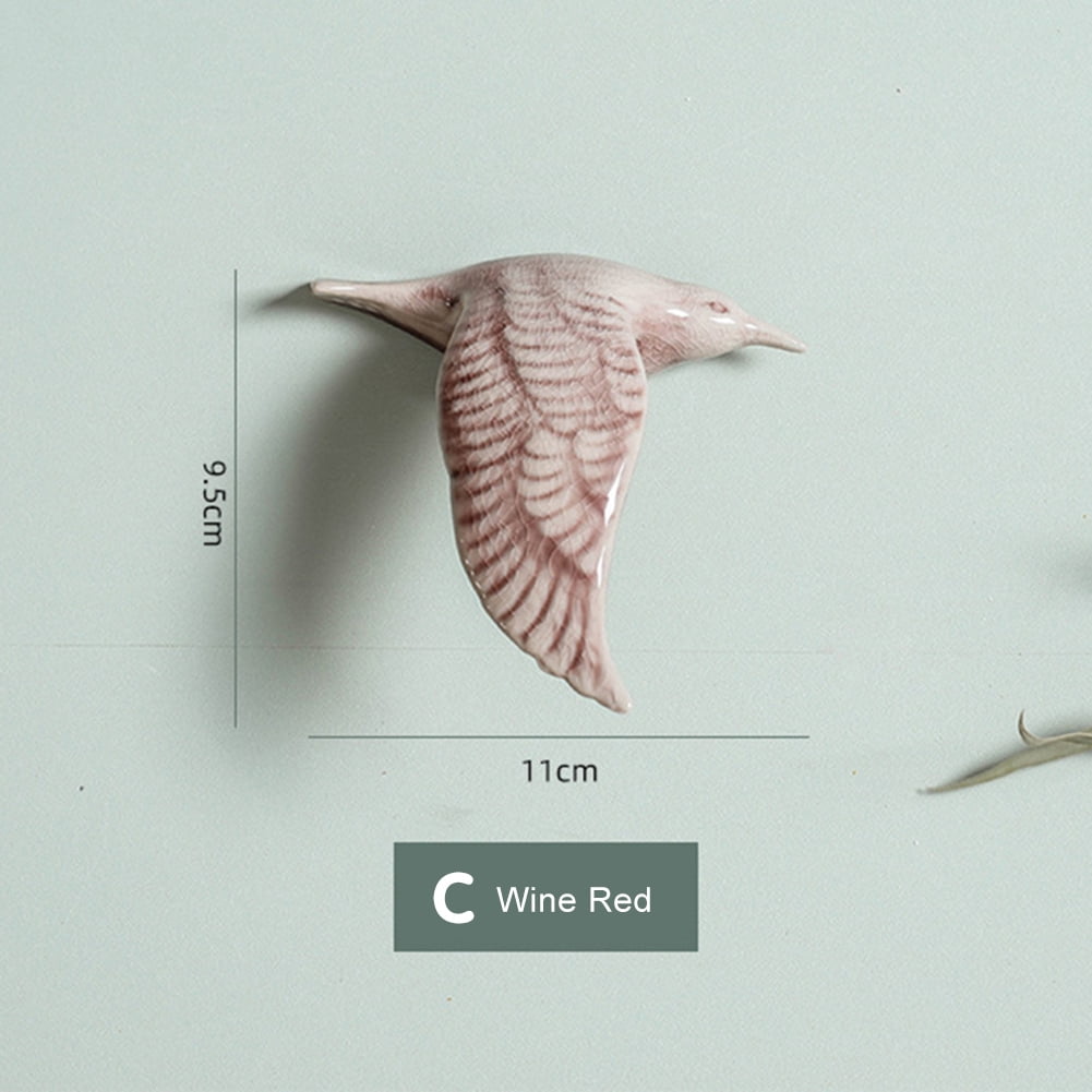 3D Ceramic Flying Birds Wall Decor Creative Birds Hanging Ornament for ...