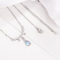 18K Gold Plated Opal Teardrop Pendant Necklace with Dainty Crystal ...