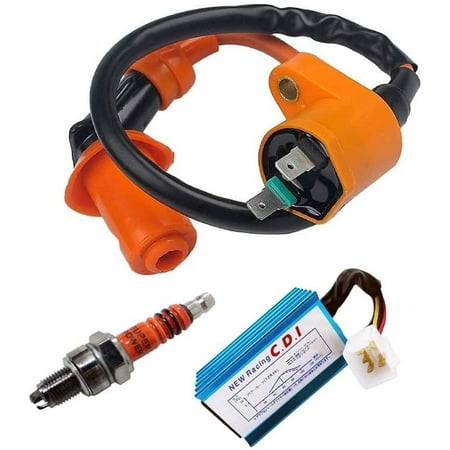 Traffer GY6 Racing Ignition Coil + Spark Plug + CDI 50cc 125cc 150cc ...