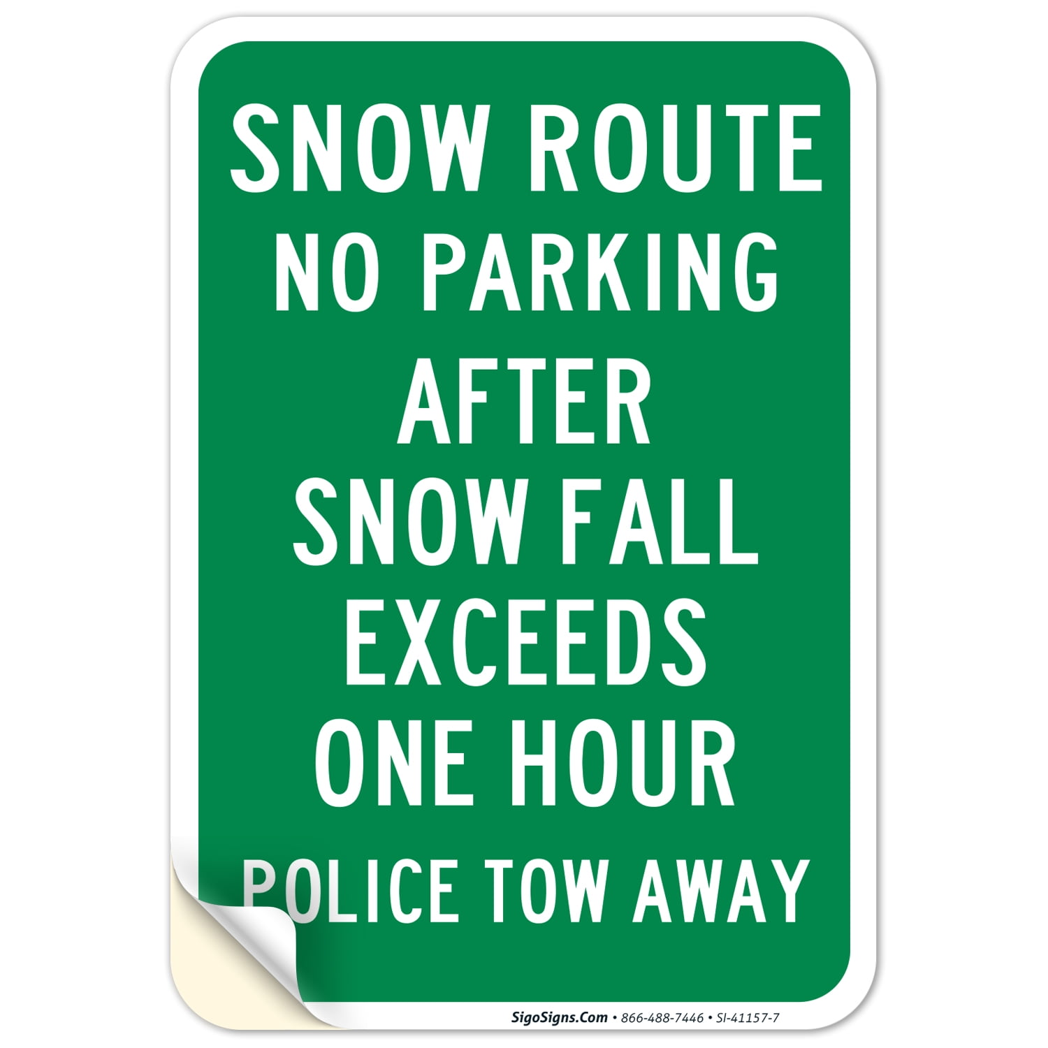 No Parking After Snow Fall Sign, 10x7 Vinyl Sticker - Walmart.com