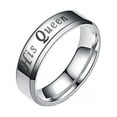 King or Queen 6 or 8mm Stainless Steel Wedding Band Ring Men or Women ...