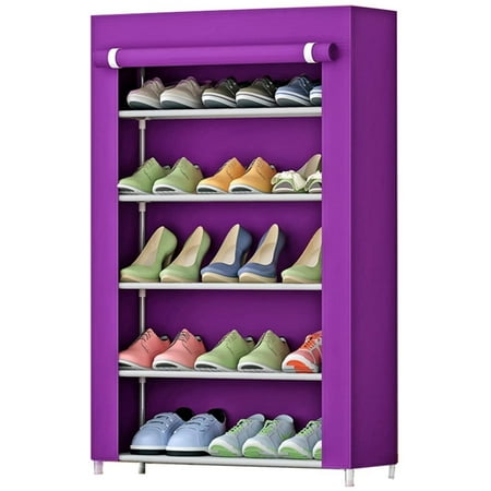 Shoe Rack Shoe Racks Storage Multi - Layer Assembly Shoe Cabinet(Purple ...