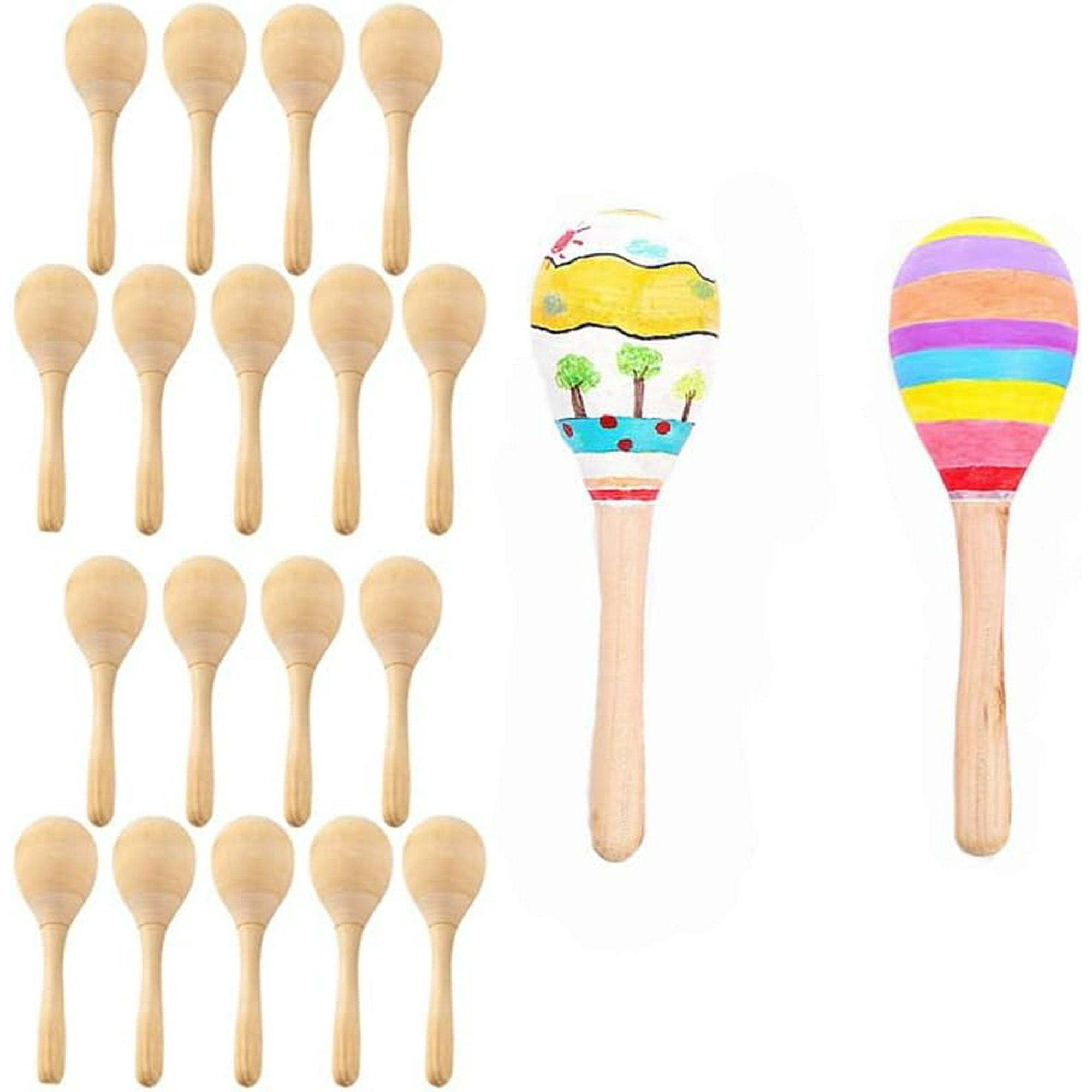 Click here for Ld Seller 20pcs Wooden Maracas  Diy Wood Maracas B... prices