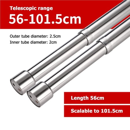 Adjustable Closet Rod Retractable Stainless Rod Steel Clothes Hanging ...