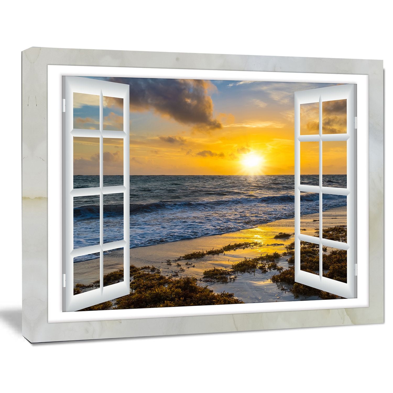 Click here for Designart Design Art Open Window To Bright Yellow... prices