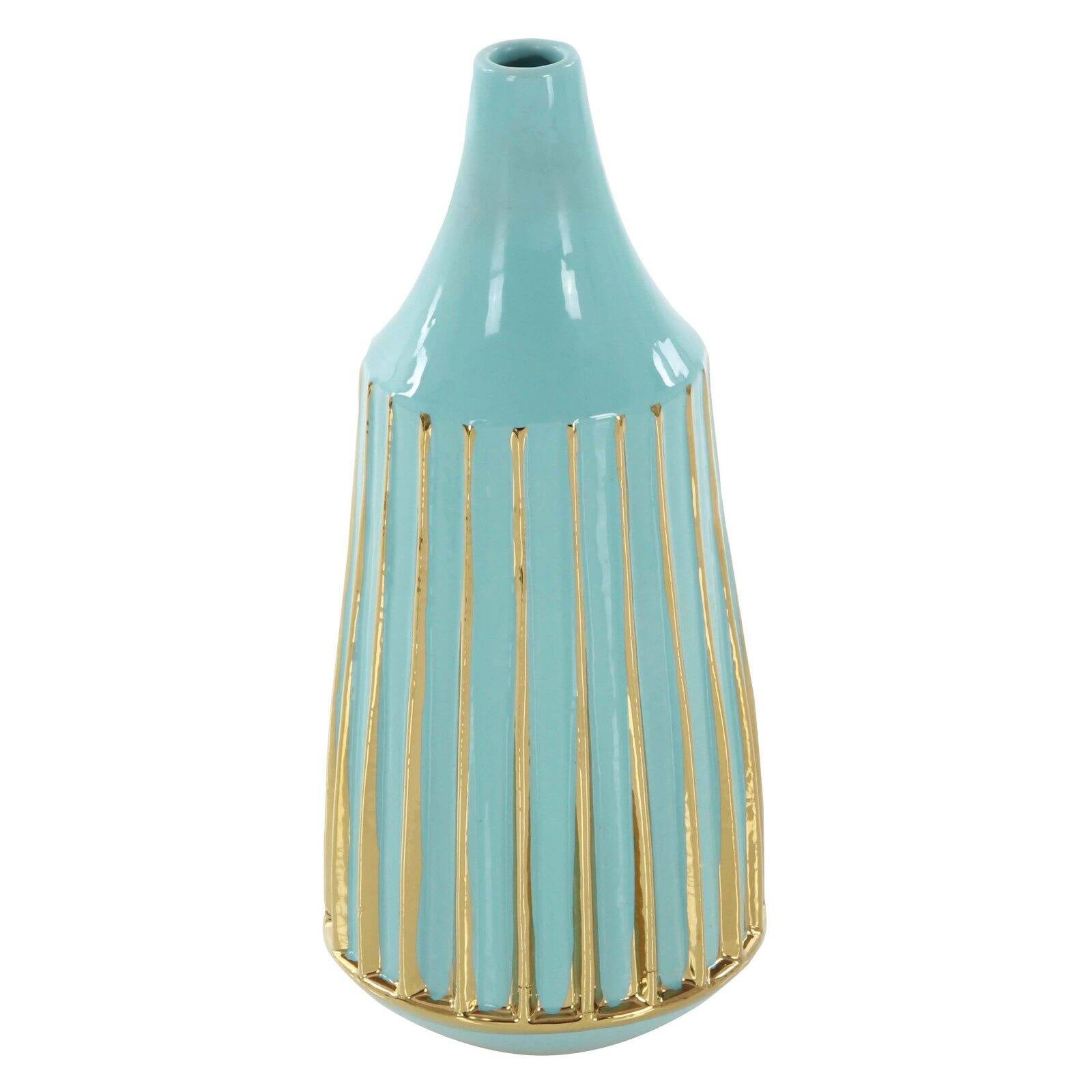DecMode Modern Glazed Cyan Ceramic Bell-Shaped Vase - Walmart.com