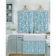 Cute Pet Footprints on Sky Blue Short Blackout Curtains 36 Inch Long ...