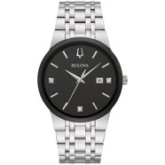 Bulova Men's Dress Black Stainless Steel Bracelet Watch - Walmart.com
