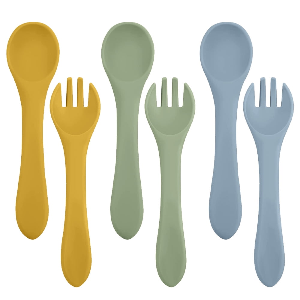 Baby Feeding Forks and Spoons Safety Supplies Mini Kids Utensils for ...