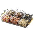 6-Compartment Divided Snack Tray with Lid & Gold Handles - Acrylic ...