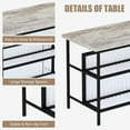 MOOSENG 3-Piece Kitchen Island Set with Storage, Wooden Bar Table and 2 ...