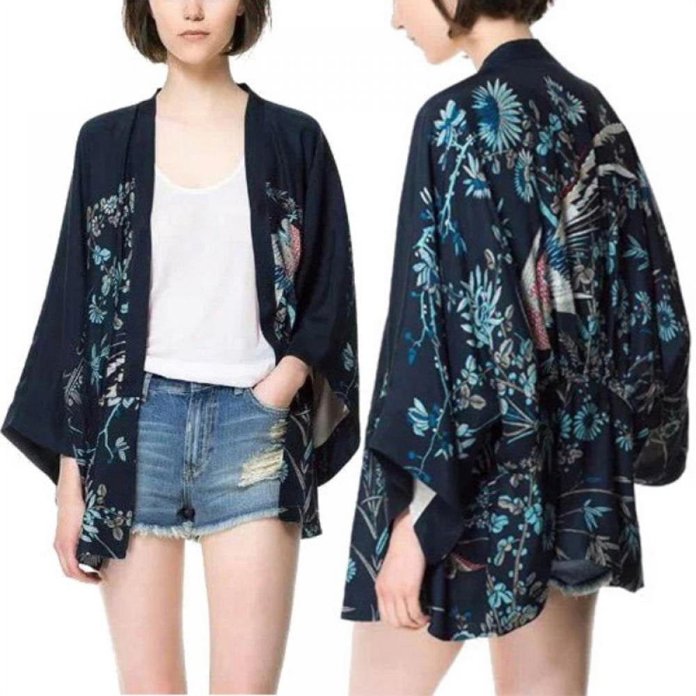 Click here for Generic Ladies Bat Sleeve Print Kimono Shawl Ladie... prices