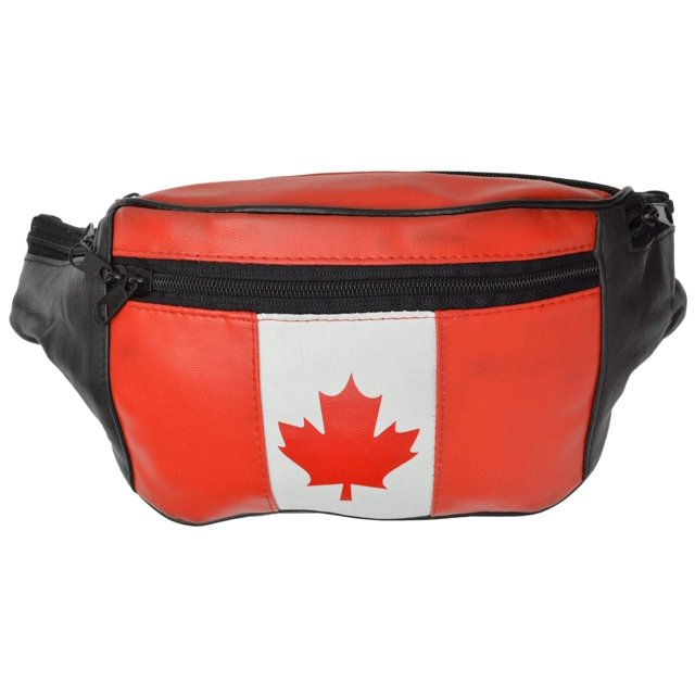 New Genuine Leather Canada Flag Waist Bag Fanny Pack with Adjustable ...