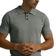Ceisia Men's Knit Polo Shirt with Mixed Texture Gray M Gifts for Father ...
