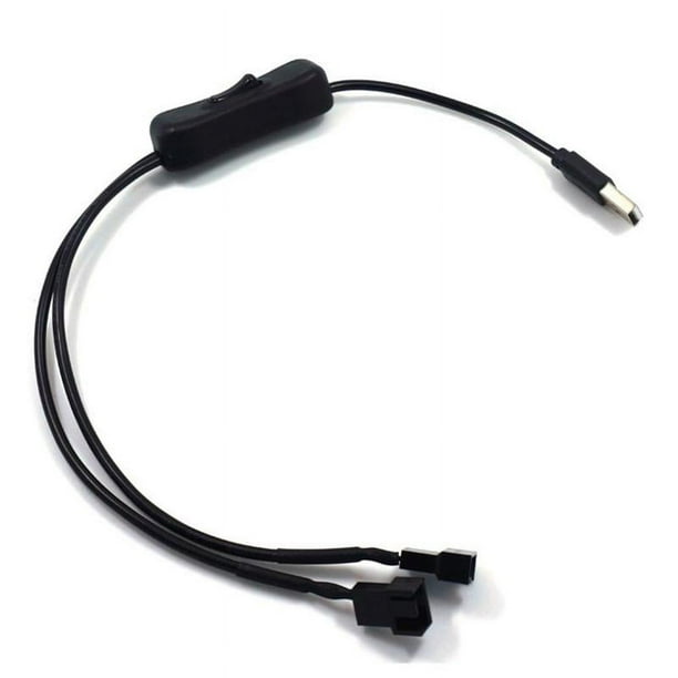 5V 4 Pin to 2 Way USB Adapter Converters Cables PC Computer Fan ...