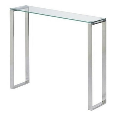 Ivinta Glass Console Table with Storage for Living Room, Modern Sofa ...