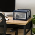Iris Usa 6 Qt 8 5 Wide Navy Blue Stackable Plastic Storage Drawers