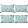 Blue Letter Animals Pillow Covers Set of 4, Colored Pencils Dag Duck ...