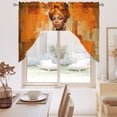 African Woman with Gold Jewelry Swag Curtain Valance for Windows ...