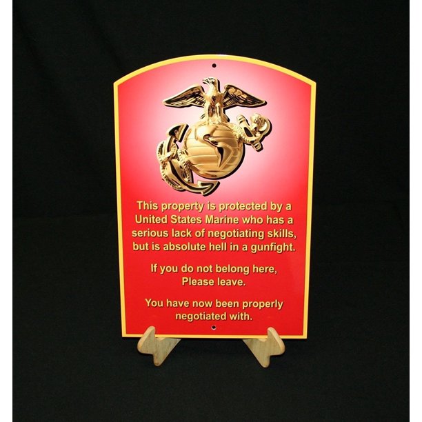 USMC Enlisted Metal Sign Semper Fi Warning Sign 18" x 12" - Walmart.com