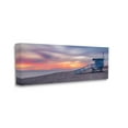 Beach Hut Sunset Horizon Coastal Canvas Print - 30 x 13 Inches ...