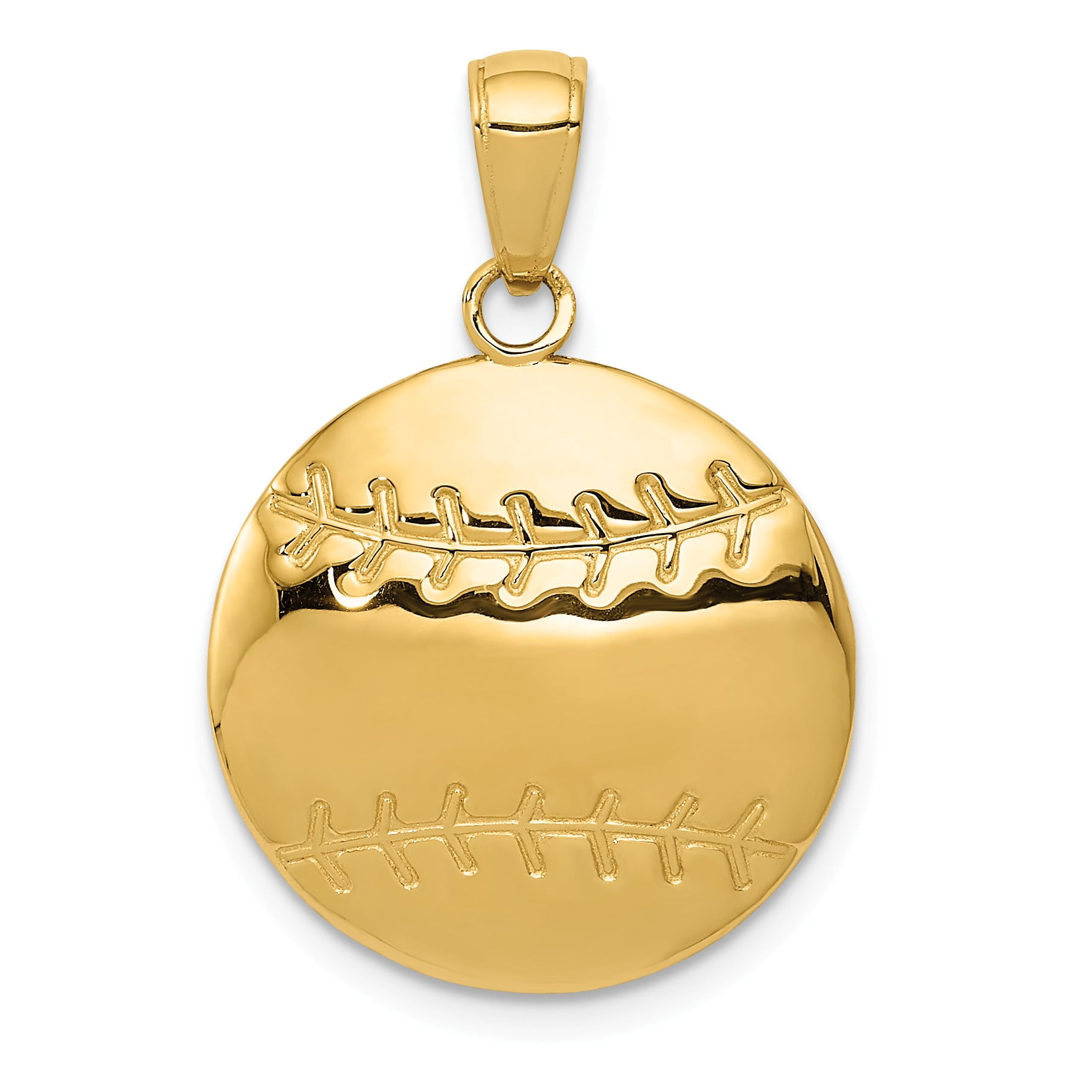 14k Diamond-Cut Baseball Charm in 14k Yellow Gold - Walmart.com