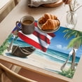 Beach Flag Cotton Linen Placemats Set of 12, Vintage Ocean Beach Puerto ...