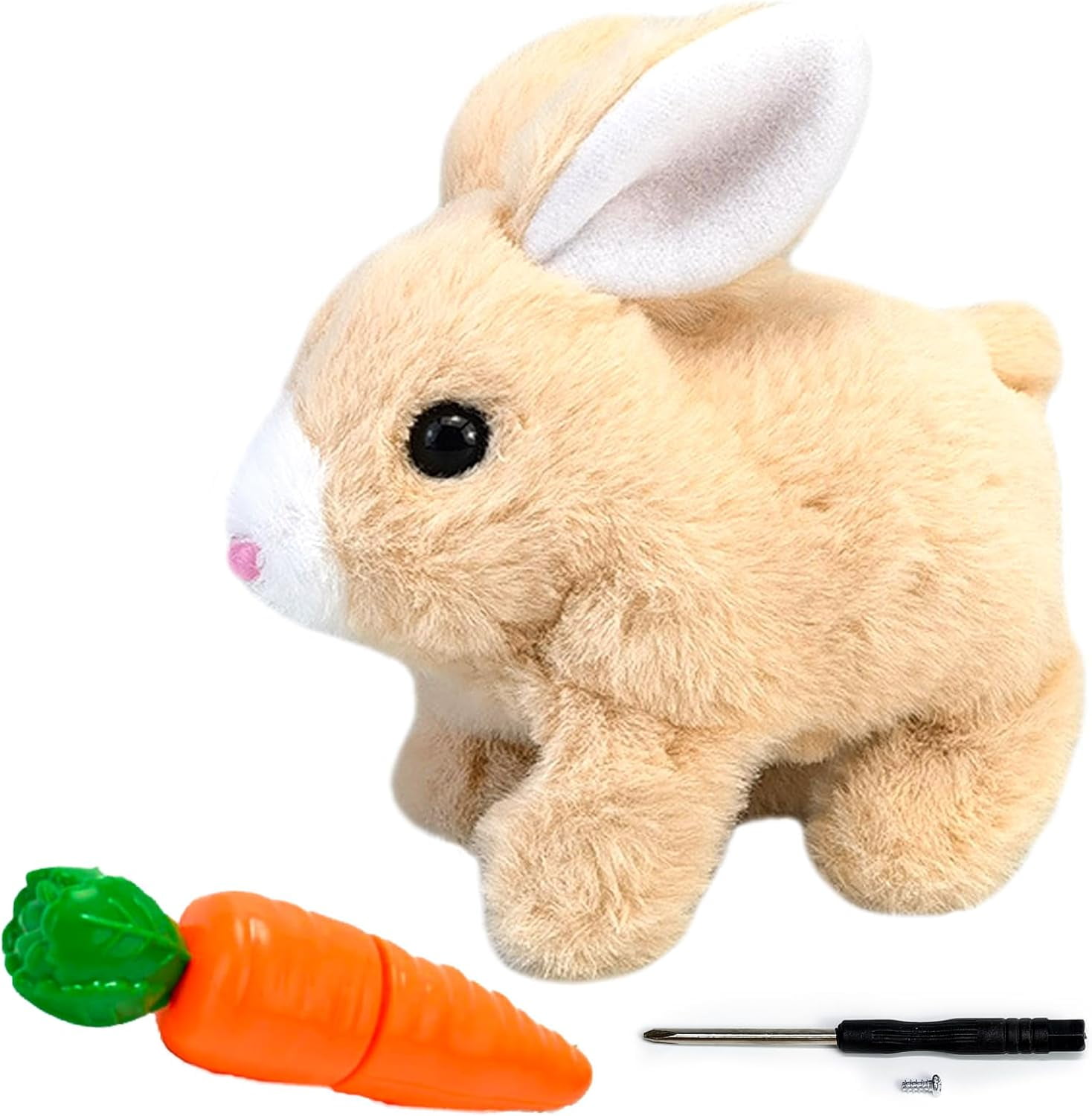Interactive Rabbit Toy with Carrot, Pet Hopping Bunny Toy, Cute Walking ...