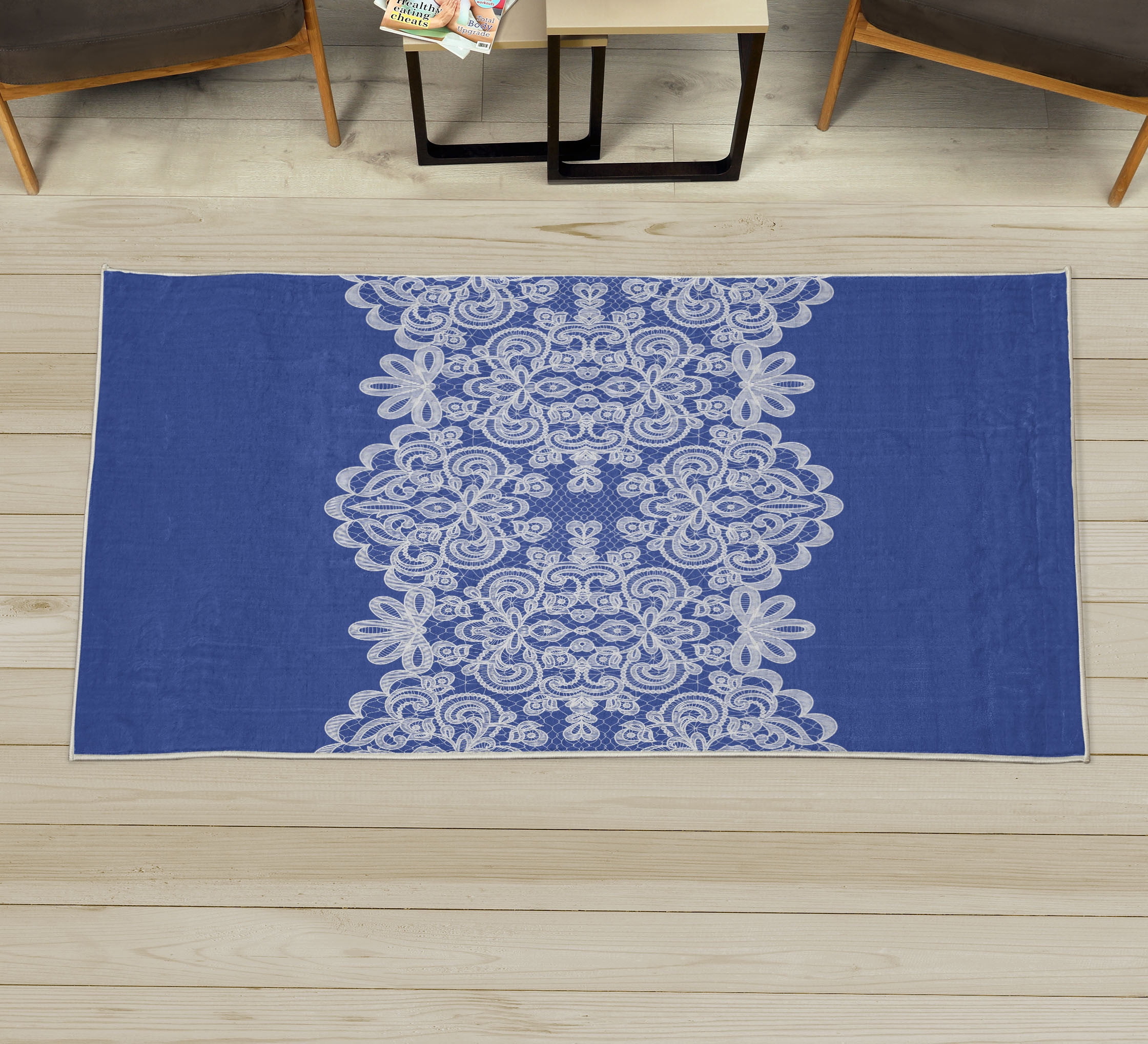 Lace Decorative Rug, Needlework Ornamental Style Vintage Wedding Bridal ...