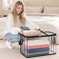 6 Pack Large Clear Thick Plastic Storage Box with Hinged Lid, Thick ...