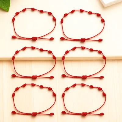 Click here for Fengguiqu 6pcs Braided Rope Bracelet Red Knot Wris... prices