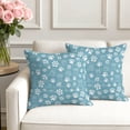 Blue Paw Print Pillow Covers Set of 4, Modern Classic Blue White Animal ...