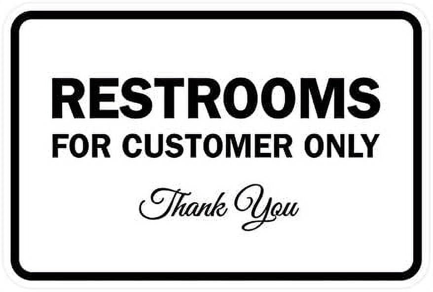 classic framed restroom for customers sign (white) - small - Walmart.com