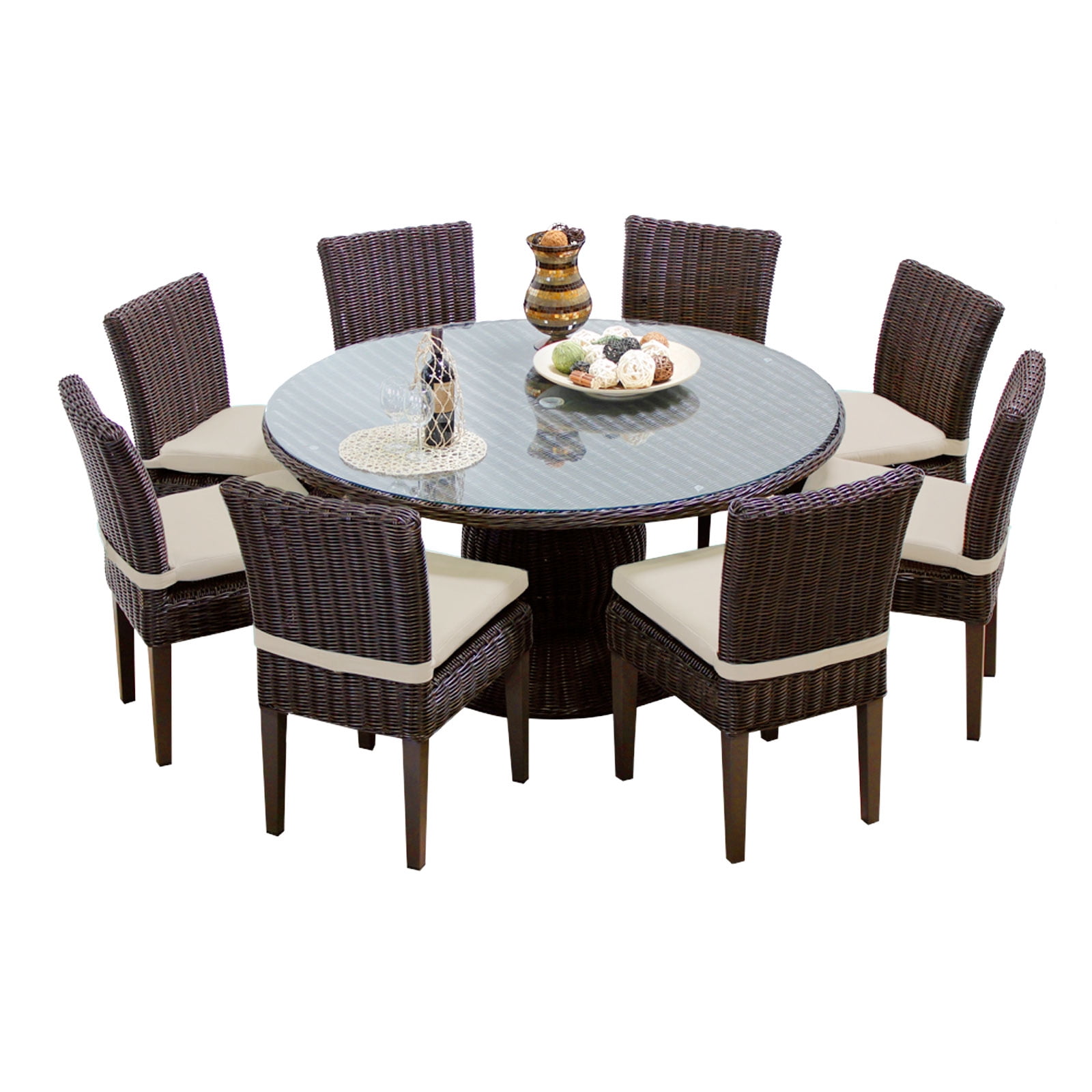 Rustico 60 Inch Outdoor Patio Dining Table With 8 Chairs - Walmart.com