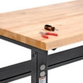 Adjustable Height Maple Butcher Block Square Edge Workbench, 1-3/4" Top ...