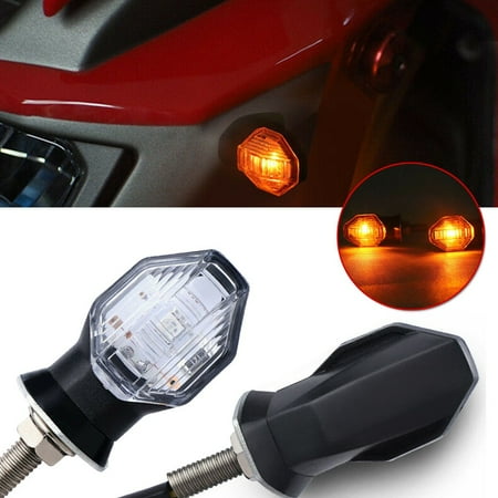 MYG 2x Universal Motorcycle Mini LED Amber Turn Bike Signal Indicator ...