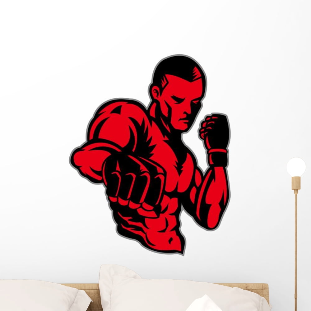 Mma Fighter Wall Mural Decal by Wallmonkeys Vinyl Peel and Stick ...