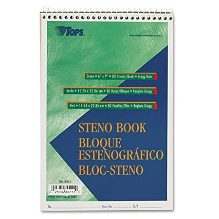 TOPS 8021 Steno Book, Gregg Rule, 80 Sheets/PD, 6-Inch x9-Inch, 1-Pad ...