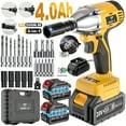 Cordless Impact Wrench, Power Impact Gun 1/2 (430N.m), 2400 RPM ...