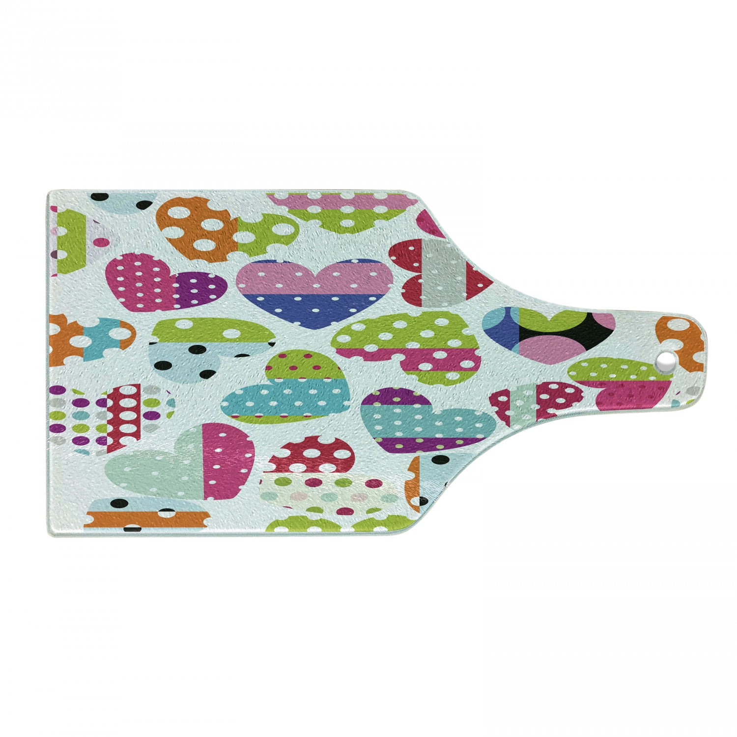 Colorful Cutting Board, Heart Shapes with Patches and Polka Dots ...