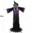 66 inch Standing Halloween Witch Prop with Glowing Red LED Eyes,Life ...