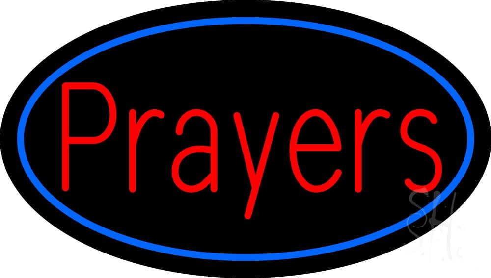 Red Prayers LED Neon Sign 13 x 24 - inches Black Square Cut Acrylic ...