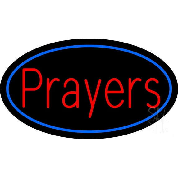 Red Prayers LED Neon Sign 13 x 24 - inches Black Square Cut Acrylic ...